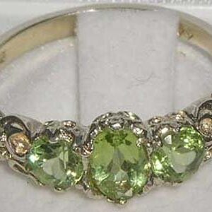 LetsBuyGold 925 Sterling Silver Real Genuine Peridot Womens Anniversary Ring - Size 8