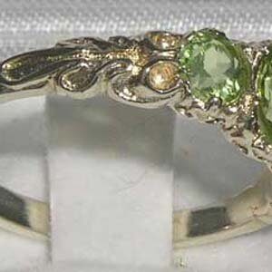 LetsBuyGold 925 Sterling Silver Real Genuine Peridot Womens Anniversary Ring - Size 8