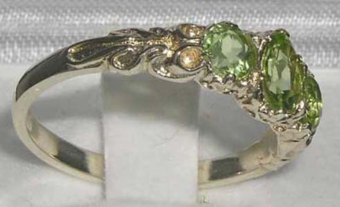 LetsBuyGold 925 Sterling Silver Real Genuine Peridot Womens Anniversary Ring - Size 8