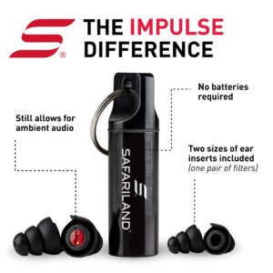 Safariland Pro Impulse Hearing Protection, In Ear Earplugs with Keychain Storage Case - Hearing Protection for Firing Range, Shooting and Hunting