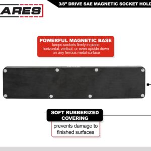 ARES 70234-26-Piece 3/8-Inch SAE Magnetic Socket Organizer - Holds 13 Standard Size and 13 Deep Size Sockets - Keep Your Tool Box Organized