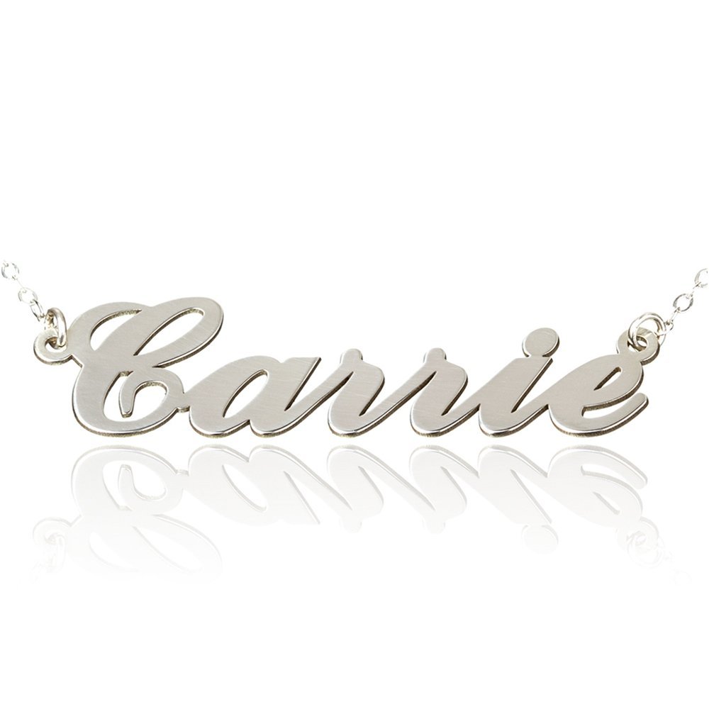 AJ's Collection Sterling Silver Personalized Custom Name Necklace Up To 12 Characters