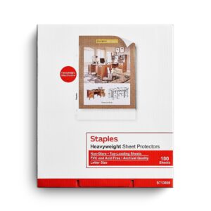 staples sheet protector, clear, 100/pack (13860-cc)