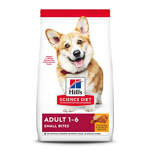 Hill's Science Diet Adult 1-6, Adult 1-6 Premium Nutrition, Small Kibble, Dry Dog Food, Chicken & Barley, 35 lb Bag