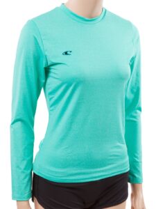 o'neill women's 24/7 hybrid long sleeve sun tee 2xlt seaglass (4676il)