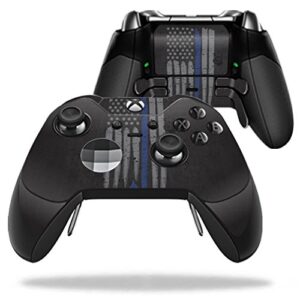 mightyskins skin compatible with microsoft xbox one elite controller - thin blue line k9 | protective, durable, and unique vinyl wrap cover | easy to apply, remove | made in the usa