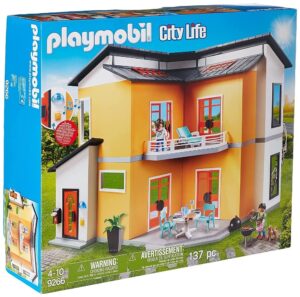 playmobil modern house building set