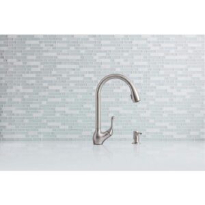 KOHLER K-R78035-SD-VS Barossa Touchless Pull-Down Kitchen Sink Faucet with Soap Dispenser, Kitchen Faucet with Pull Down Sprayer, Vibrant Stainless