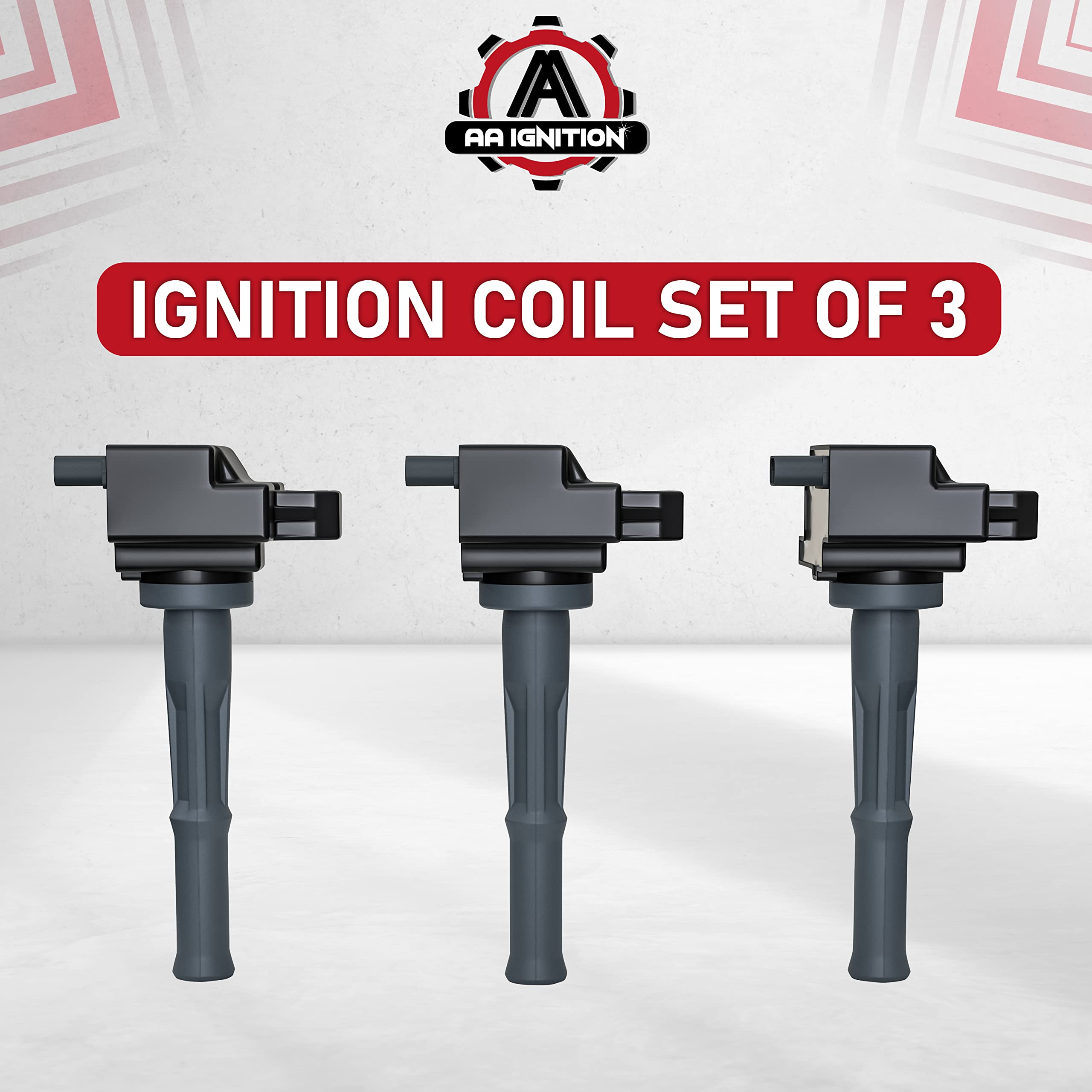 Ignition Coil Pack Set of 3 - Compatible with Tacoma, 4Runner, Tundra, T100 3.4L V6 Models - Replaces Part 90919-02212 - Models Years 95, 96, 97, 98, 99, 2000, 2001, 2002, 2003, 2004