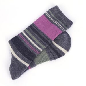 EnerWear 4 Pack Women's Merino Wool Outdoor Hiking Trail Crew Sock (US Shoe Size 4-10,Violet/Gray/Multi)