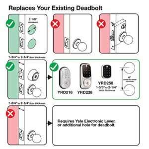 Yale Assure Lock with Z-Wave, Satin Nickel Smart Keypad Deadbolt Lock Works with Ring Alarm, Samsung SmartThings, (Hub Required, Sold Separately), ‎YRD216-ZW2-619