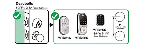 Yale Assure Lock with Z-Wave, Satin Nickel Smart Keypad Deadbolt Lock Works with Ring Alarm, Samsung SmartThings, (Hub Required, Sold Separately), ‎YRD216-ZW2-619