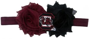 divine creations ncaa south carolina fighting gamecocks unfraygettable flower baby headband, one size, maroon