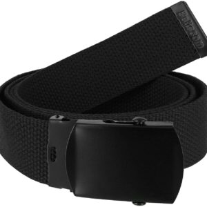 Military Belt Canvas Belt Web Belt Non Leather Belt Black Buckle/Tip One Size fits all, 1-1/2" Wide (Black)