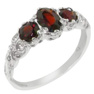 letsbuygold 925 sterling silver natural garnet womens promise ring - size 7.5