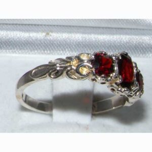 LetsBuyGold 925 Sterling Silver Natural Garnet Womens Promise Ring - Size 7.5