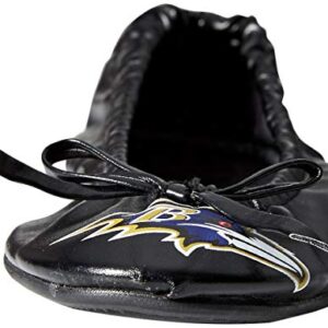 FOCO Baltimore Ravens Exclusive Team Logo Flats With Clutch Extra Large