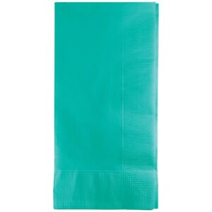 creative converting dinner napkins 2ply 1/8fld, one size, teal lagoon