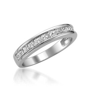 Platinum Princess-cut Diamond Bridal Wedding Band Ring (1 cttw, G-H, VS2) in Size 6