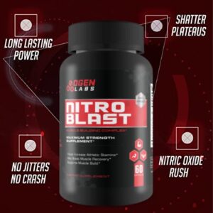 Ogen Labs- Nitro Blast- Maximum Strength Nitric Oxide Booster- Increase Stamina, Recovery and Muscle Mass