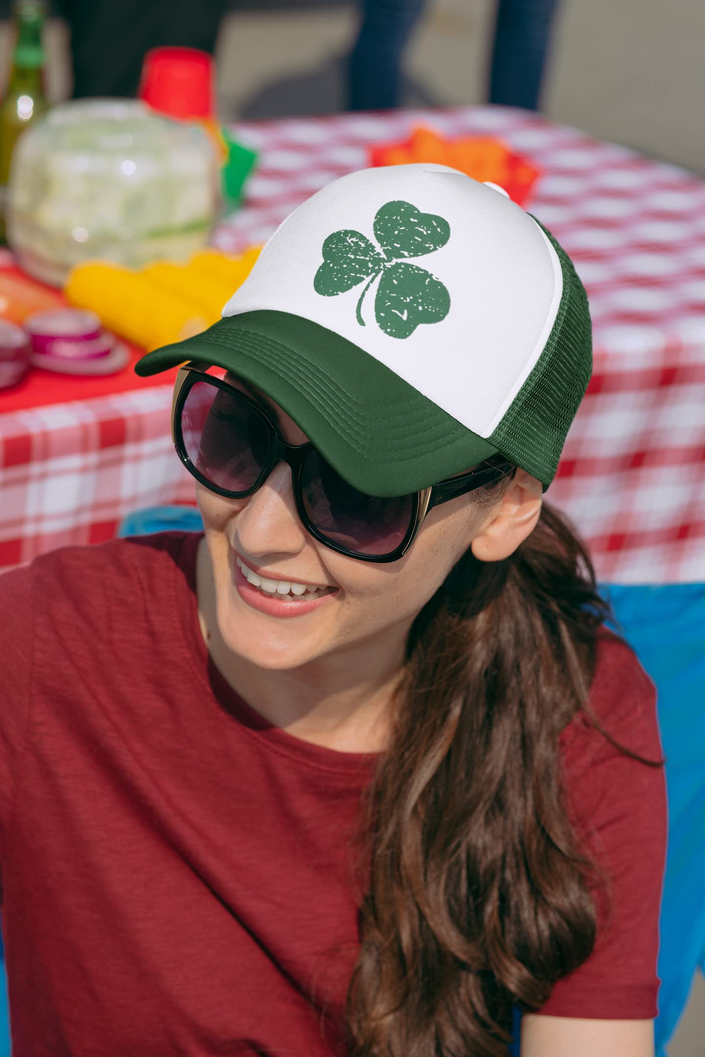 P&B Shamrock, Saint Patrick's Day Irish Day Adjustable Unisex Hat Cap (Black)