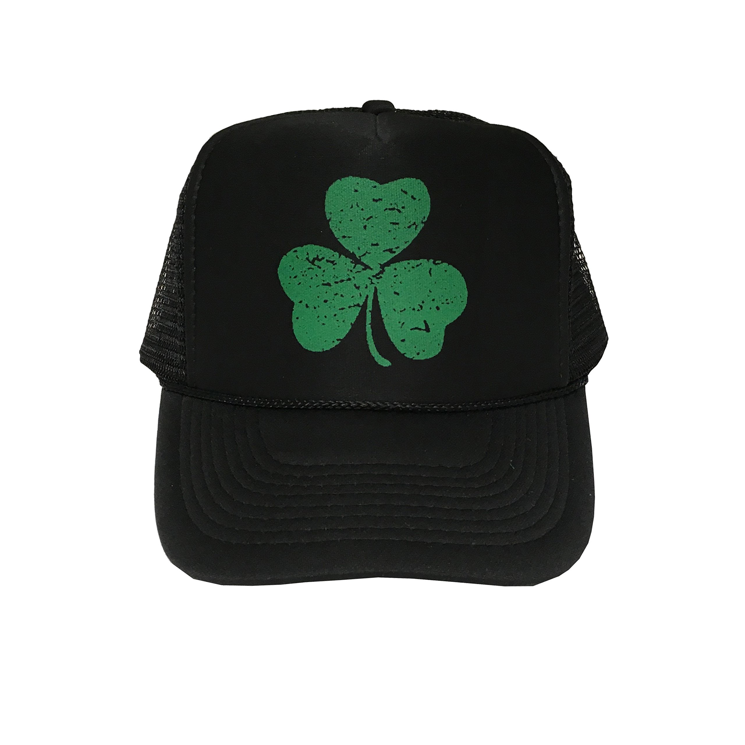 P&B Shamrock, Saint Patrick's Day Irish Day Adjustable Unisex Hat Cap (Black)