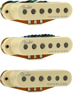 fender generation 4 noiseless stratocaster single-coil pickups - set of 3, vintage white