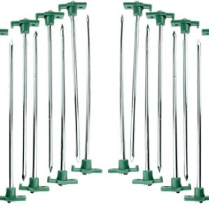 SE Heavy-Duty Metal Tent Pegs Stake Set - 20-Pack, 10.5" Galvanized Steel Pegs for Secure Anchoring in Various Terrains - 9NRC10-20