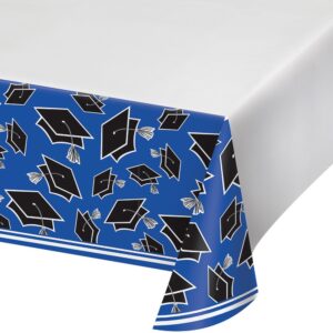 creative converting plastic tablecover, 54" x 102", cobalt blue