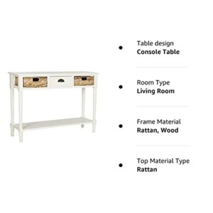 Safavieh Home Collection Christa Distressed White 3-Drawer Storage Console Table, Distressed/White