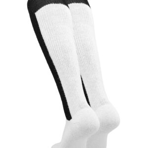 TCK 2-n-1 Premium Baseball Stirrup Socks (Black, Small)