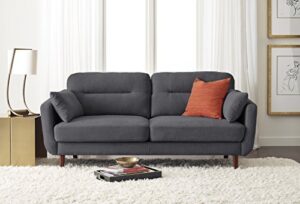 serta sierra living room sofas modern design microfiber upholstered couch ideal for smaller spaces, 61" loveseat, slate gray