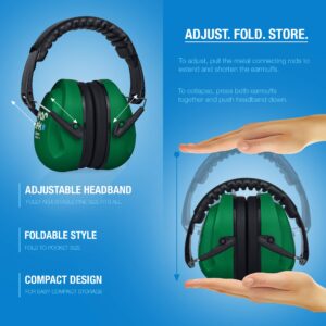 HEARTEK Noise Cancelling Headphones for Kids & Toddlers - Hearing/Ear Protection Dark Green