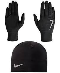 nike women's run thermal hat and glove set m/l black/anthracite/silver