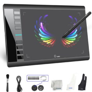 graphics drawing tablets, ugee m708 10 x 6 inch large active area drawing tablet with 8 hot keys 8192 levels pen graphic tablets for computer digital art creation sketch for windows mac os and linux