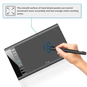 Graphics Drawing Tablets, UGEE M708 10 x 6 inch Large Active Area Drawing Tablet with 8 Hot Keys 8192 Levels Pen Graphic Tablets for Computer Digital Art Creation Sketch for Windows Mac os and Linux