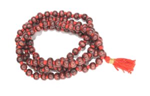 is4a 8mm red (rosewood) wood japa mala beads necklace beads 108 + 1 hand knotted meditation prayer