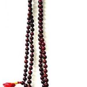 IS4A 8mm Red (Rosewood) Wood Japa Mala Beads Necklace Beads 108 + 1 Hand Knotted Meditation Prayer