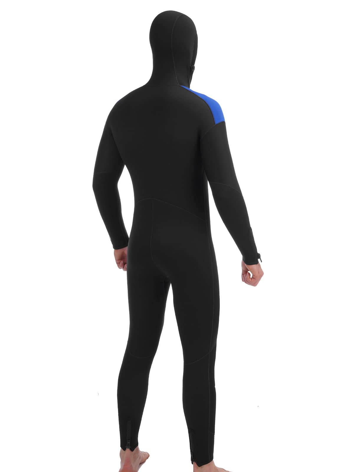 REALON Mens Wetsuit 5mm Neoprene Diving Suit Full Body Long Sleeve Front Zip Hoodie Thermal Wet Suits Winter Keep Warm in Cold Water for Freediving Spearfishing Scuba Snorkeling (5mm, 3X-Large)