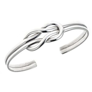 ritastephens sterling silver mariner tie the love knot cuff bangle bracelet 7 inch