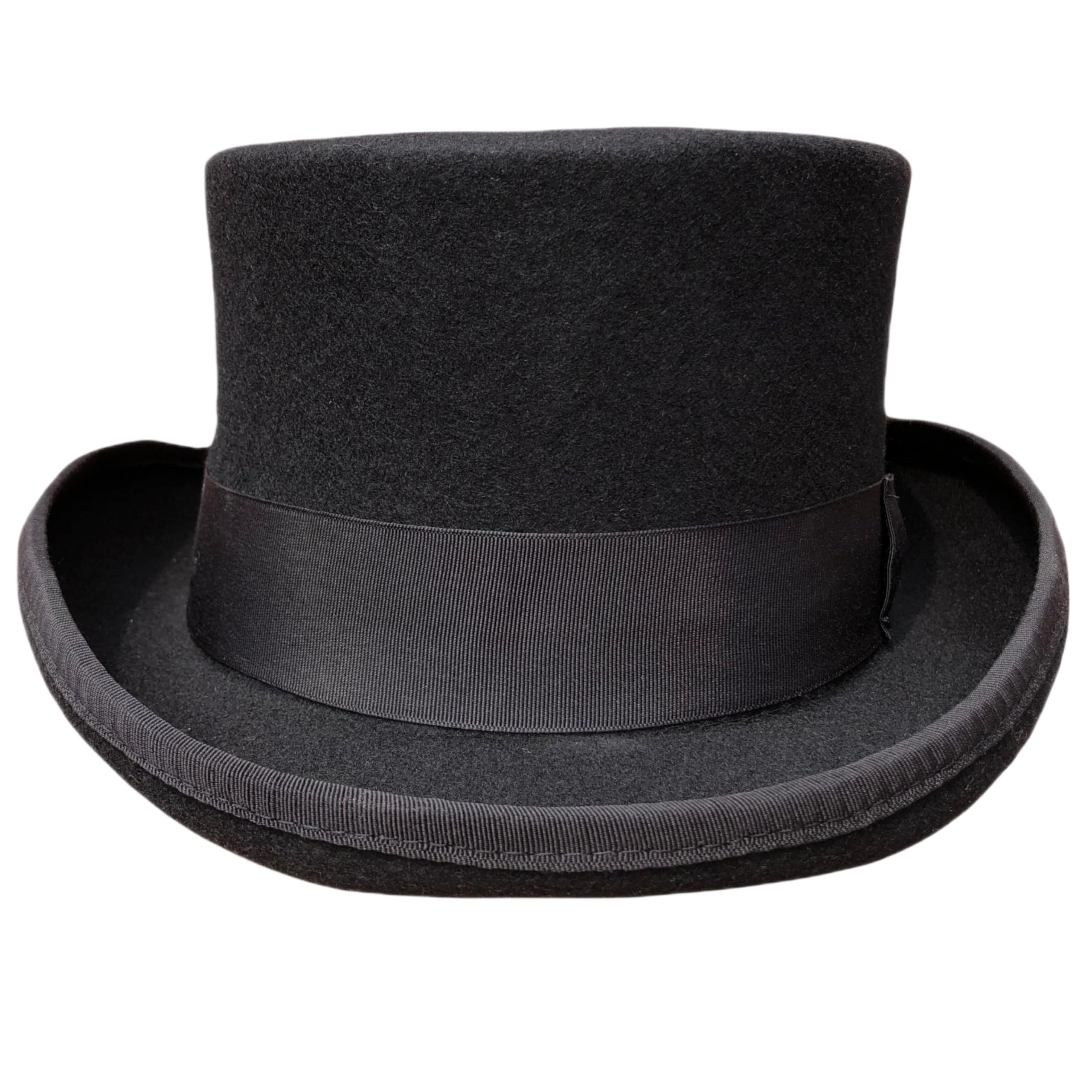 Black Wool Felt Low Top Hat 4 1/2" Crown … (M= 57cm(7 1/8))