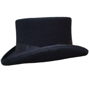 Black Wool Felt Low Top Hat 4 1/2" Crown … (M= 57cm(7 1/8))