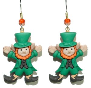 adorable st patrick's day leprechaun dangle earrings (h120)