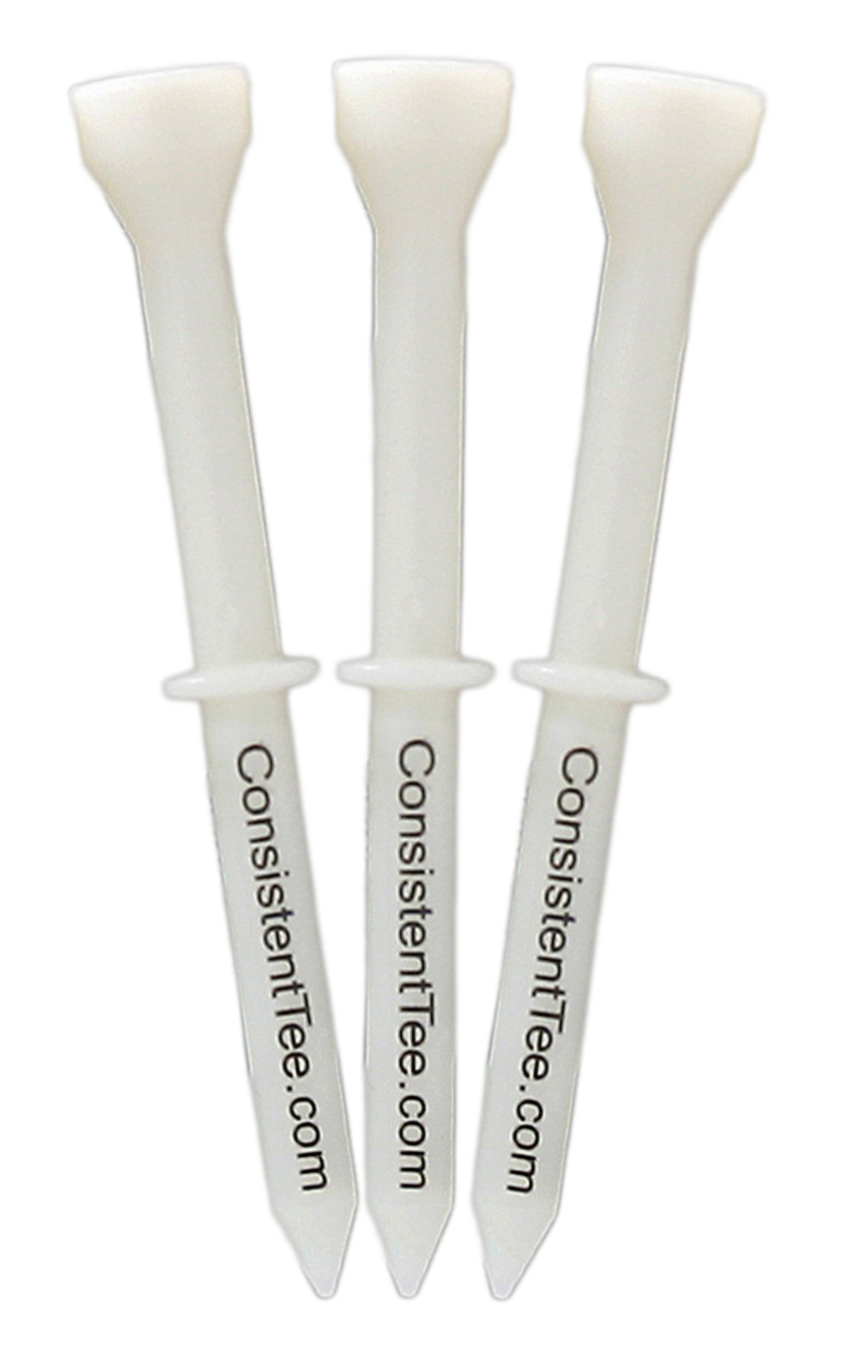 Consistent 2 Tee 3 1/4" Golf Tee Packs - White