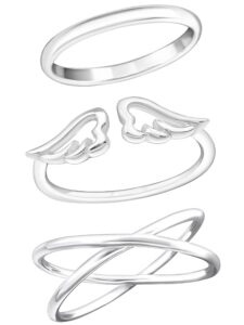 icyrose 925 sterling silver set of 3 above knuckle ring mid finger top 267 201 203