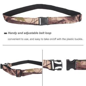 KRATARC 3-Tubes Hip Quiver Waist Hanged Arrow Archery Carry Bag with Pockets Adjustable Belt (Black) (Camo)