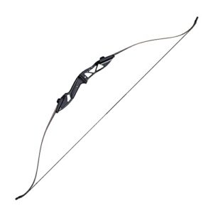 toparchery archery 56" takedown hunting 50lbs recurve bow metal riser right hand black longbow