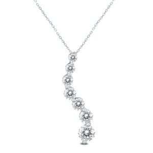 szul 1/4 ctw genuine diamond cascading s-shaped pendant in 10k white gold