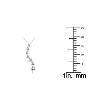 SZUL 1/4 CTW Genuine Diamond Cascading S-Shaped Pendant in 10K White Gold