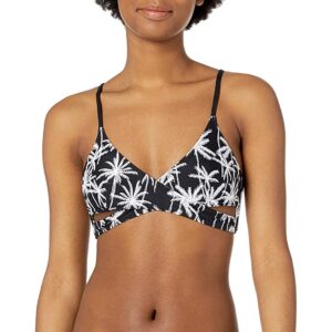 rip curl women's island love reversible wrap bikini top, black/black, xl